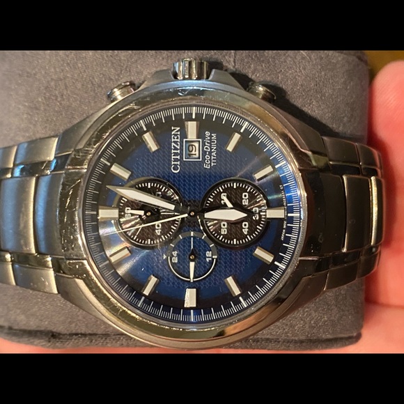 Citizen | Accessories | Citizen Eco Drive Titanium Blue Face Watch ...